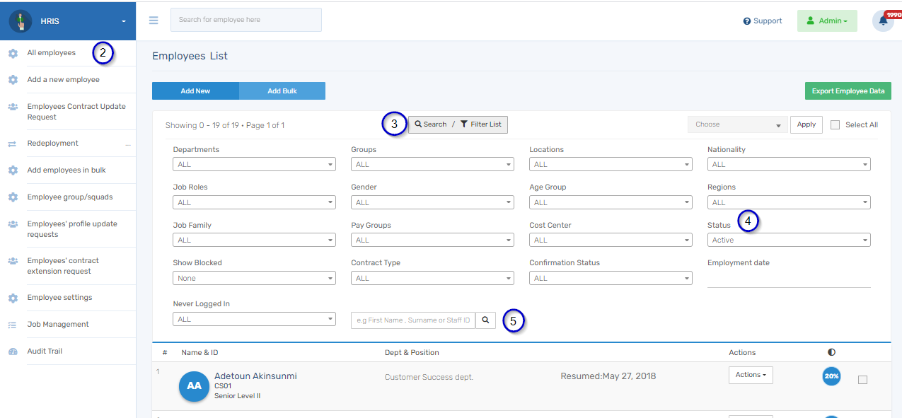 How to re-activate exited employees.