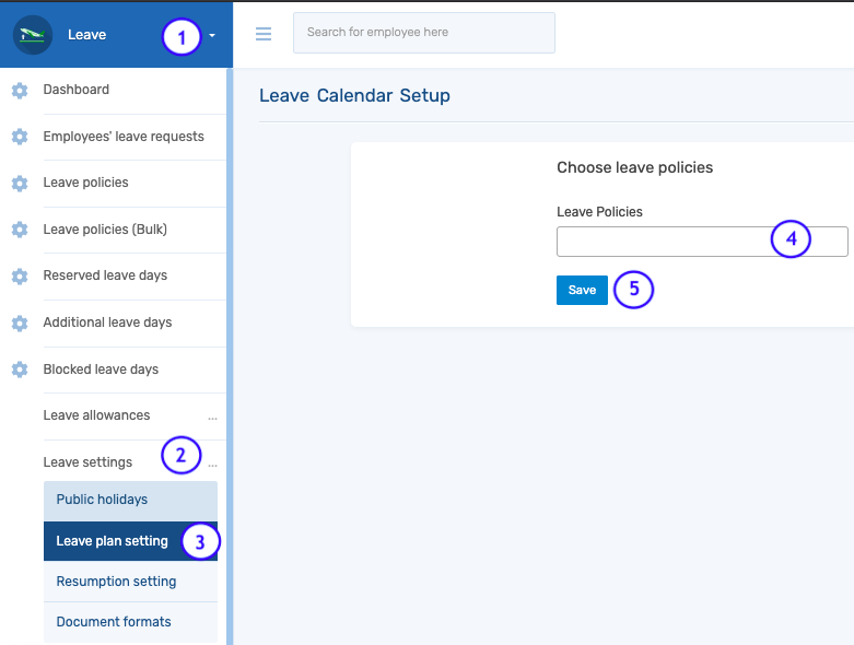 Leave plan setting