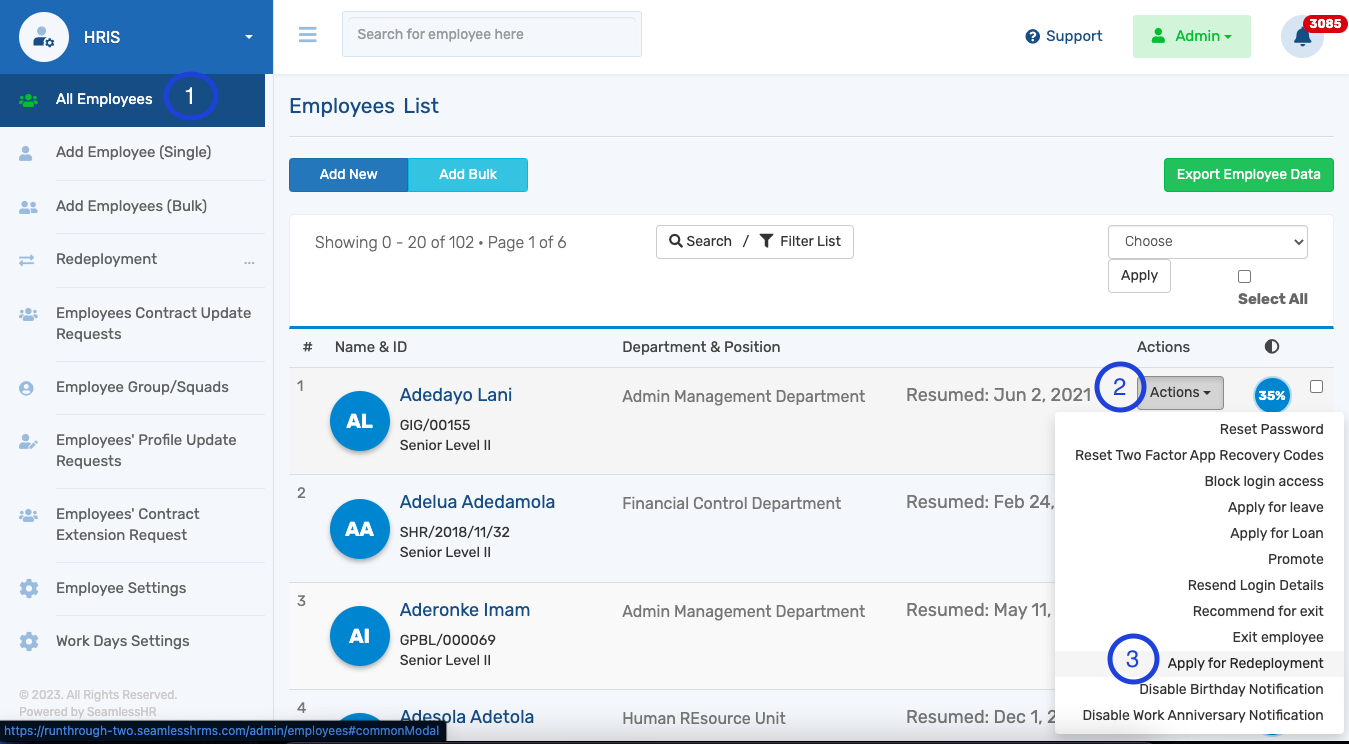 How To Redeploy An Employee As An Admin