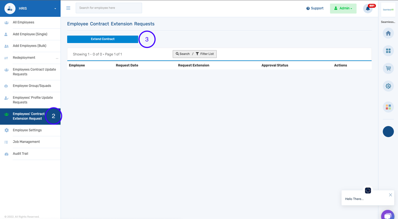Employees’ Contract Extension Request.