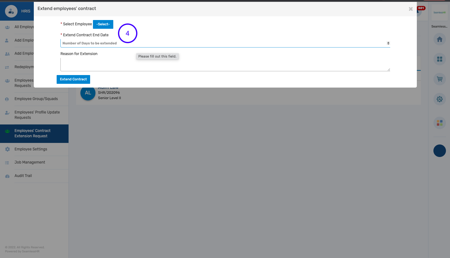 Employees’ Contract Extension Request.