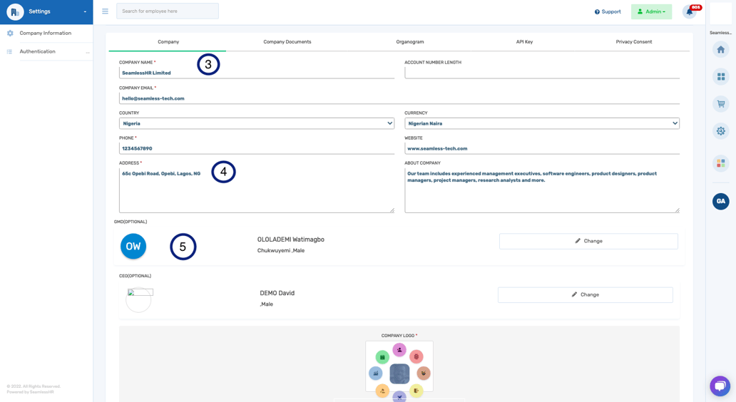 How to setup company setting