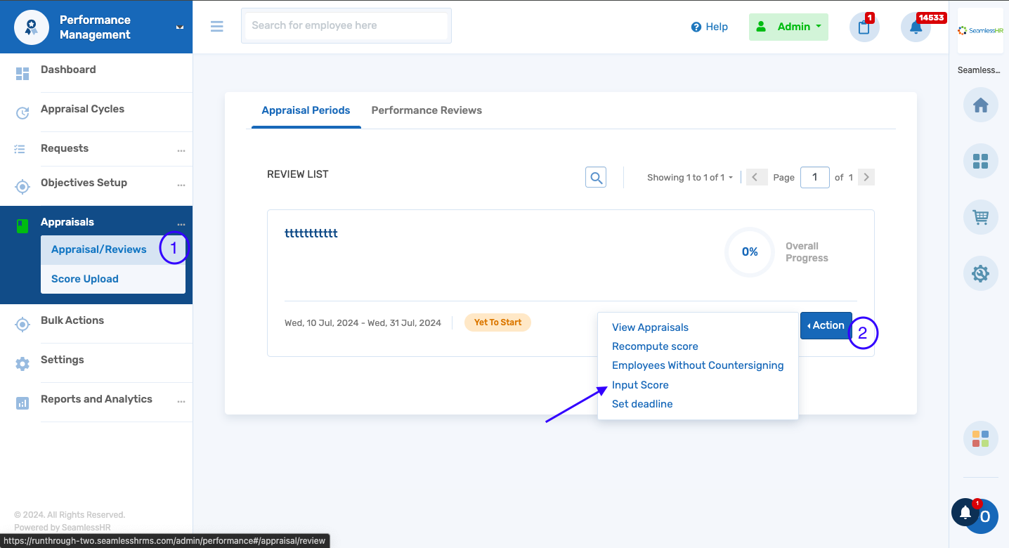How to Input Organisation Custom Score.