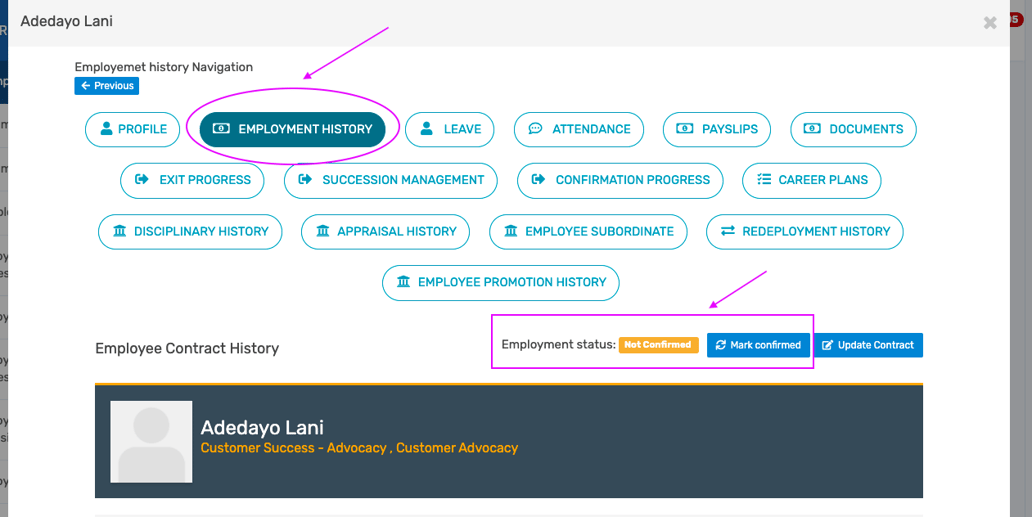 How to Update an Employee's Confirmation Status