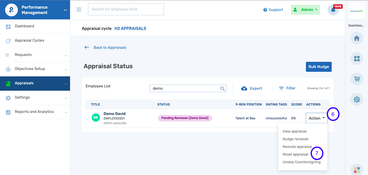 How To Reset An Employee's Appraisal