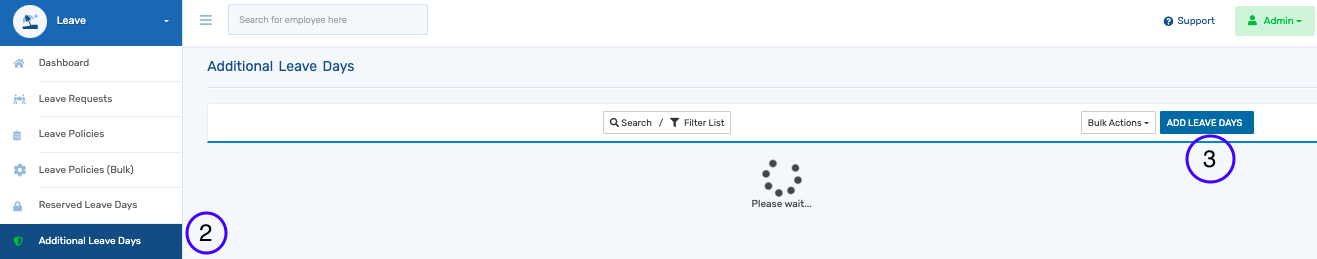 How to add additional leave days for employees
