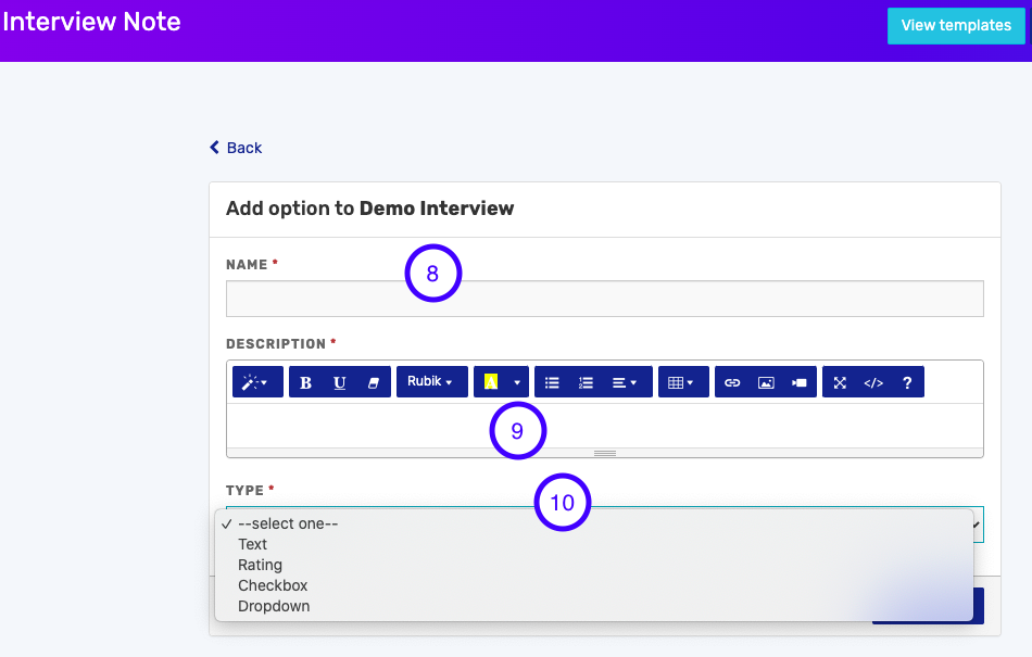 How To Create An Interview Note Template on SeamlessHiring