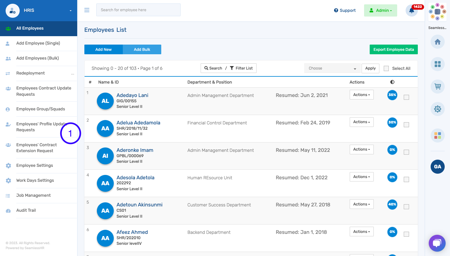 Employee Profile Update Request