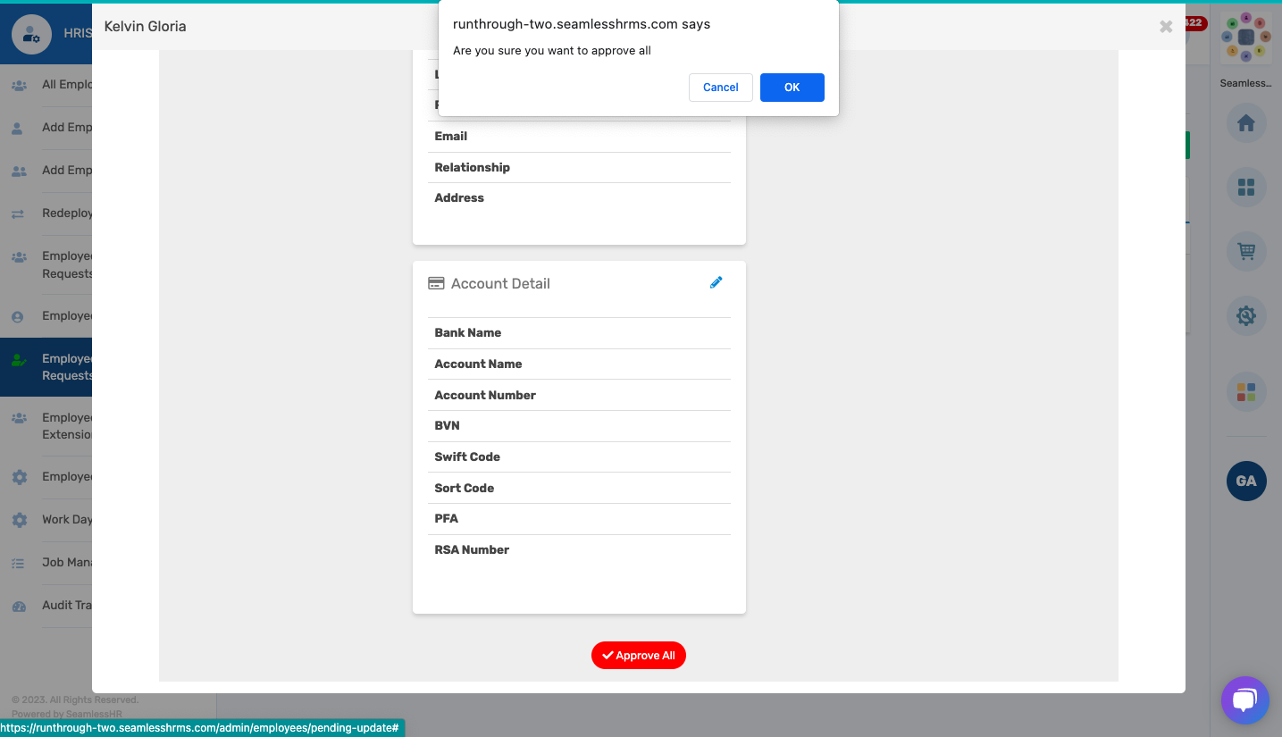Employee Profile Update Request