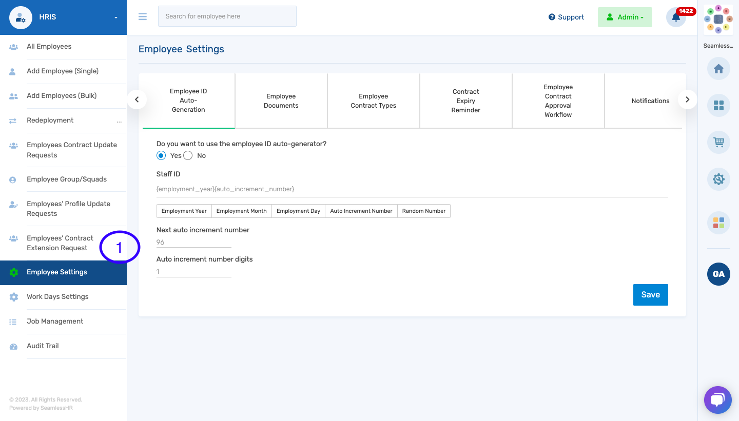 Employee Setting - Employee ID Auto- Generation