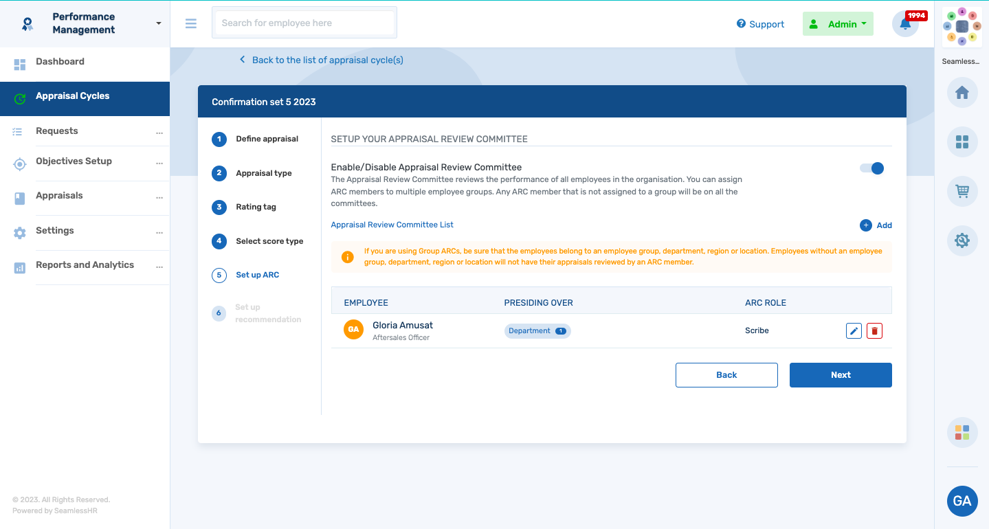 How to assign ARC roles to an employee