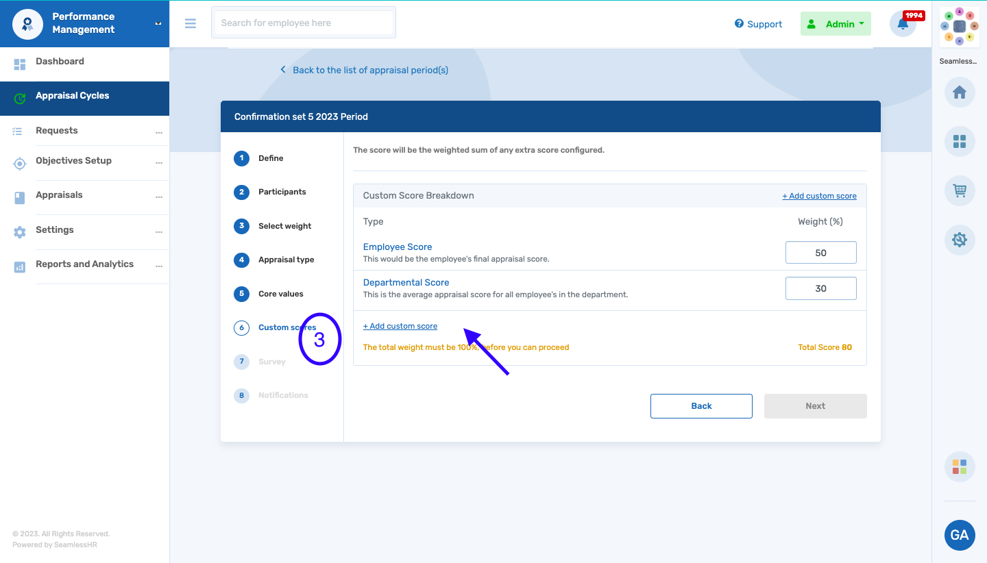 How to Setup Custom Score