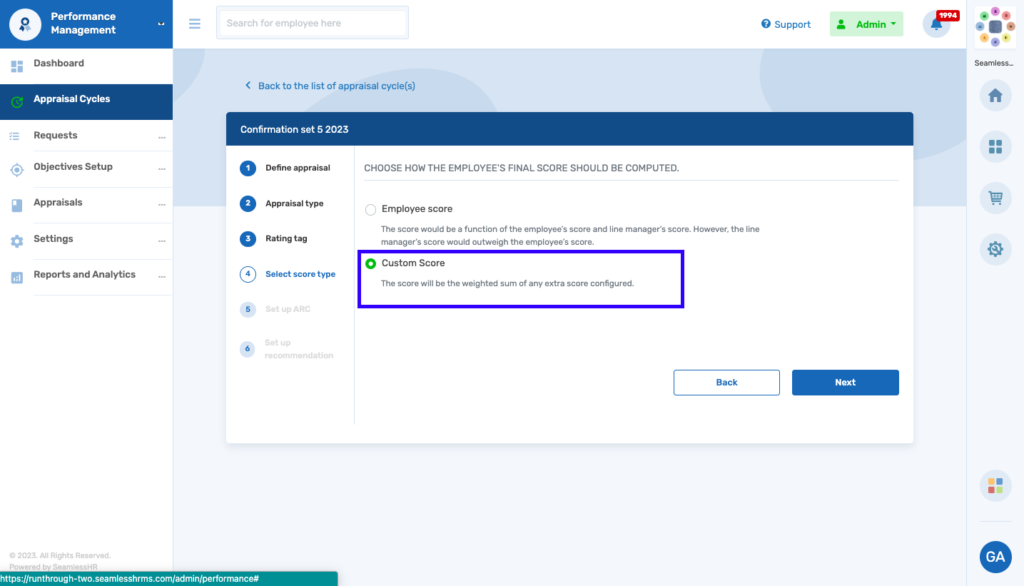 How to Setup Custom Score