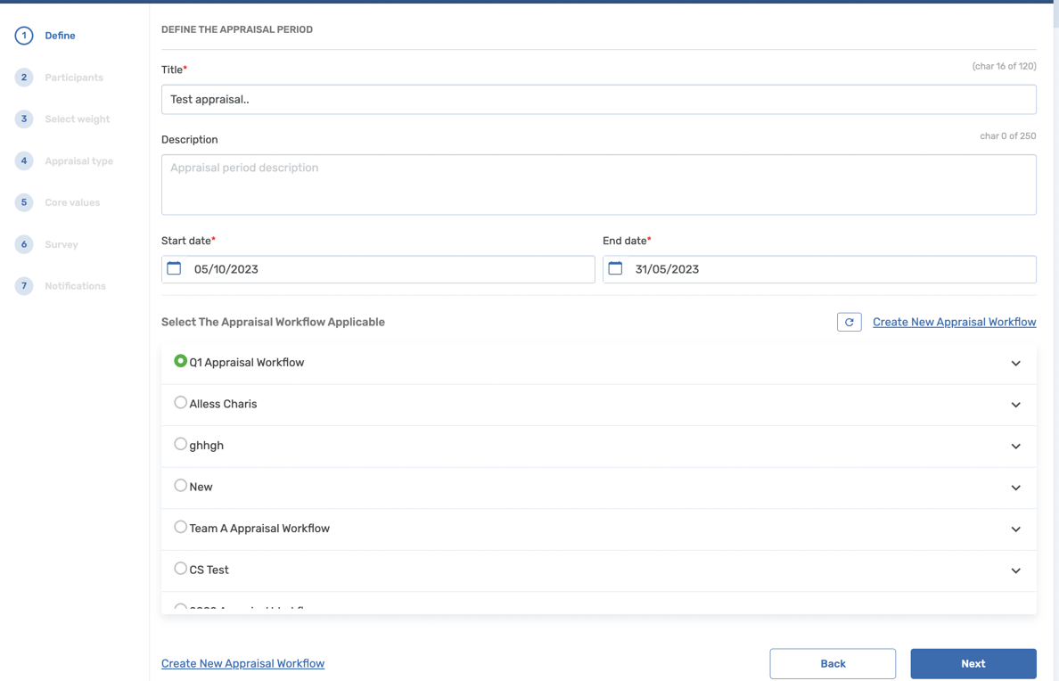 How to Select the Confirmation Status Eligible for an Appraisal.
