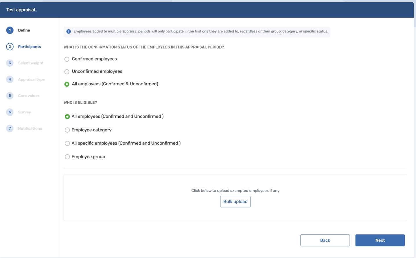 How to Select the Confirmation Status Eligible for an Appraisal.