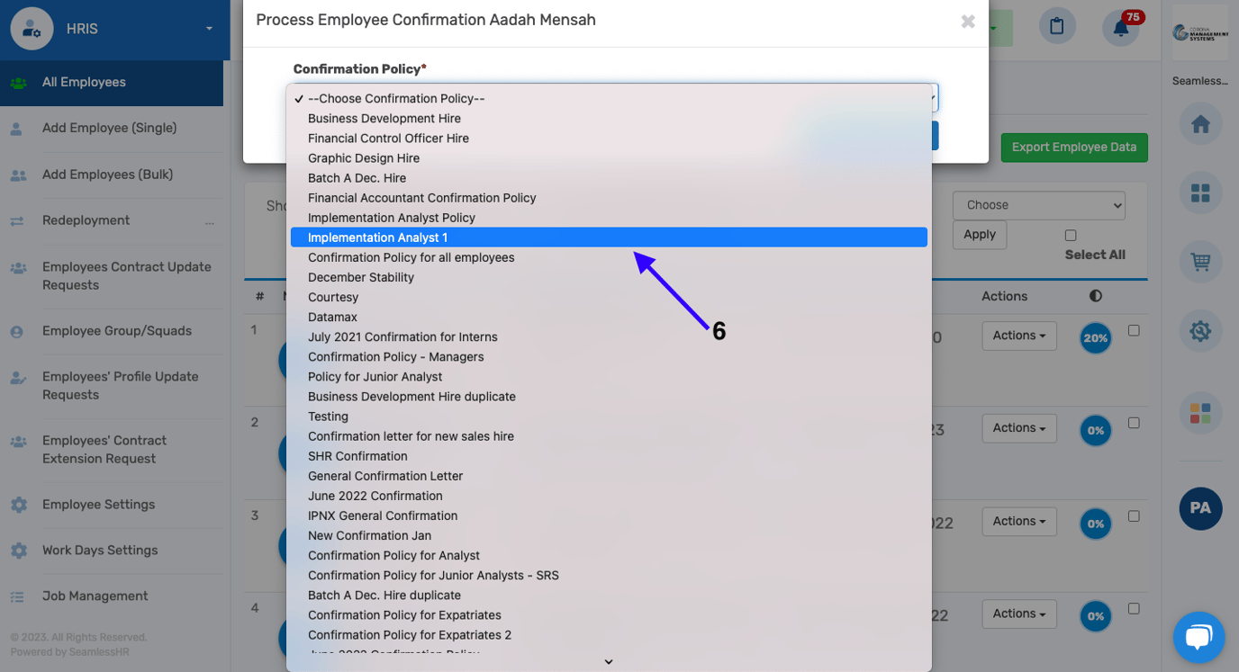 How to Add Existing Employees to a Confirmation Process