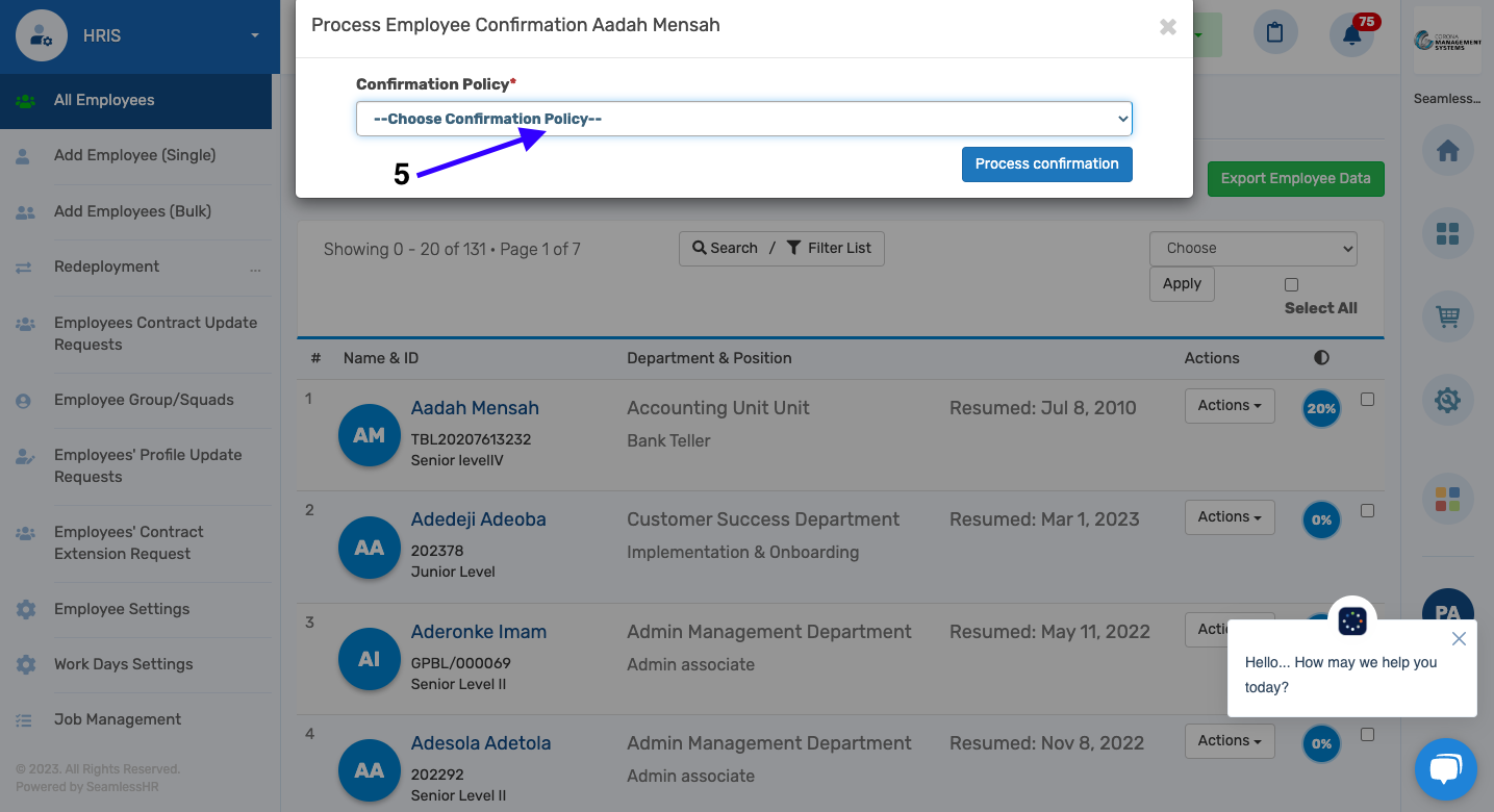 How to Add Existing Employees to a Confirmation Process