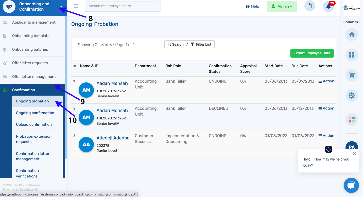 How to Add Existing Employees to a Confirmation Process