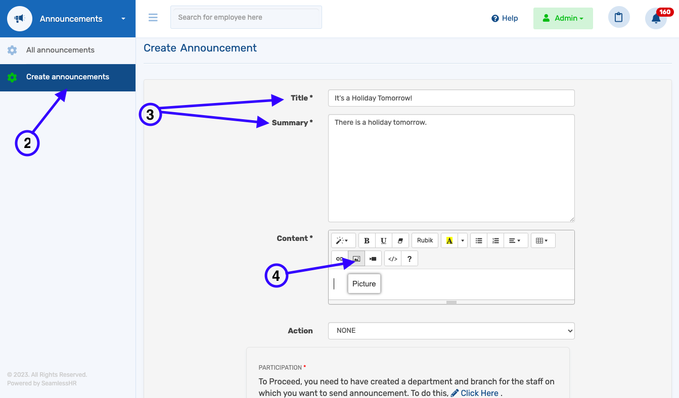How to Add an Image to an Announcement
