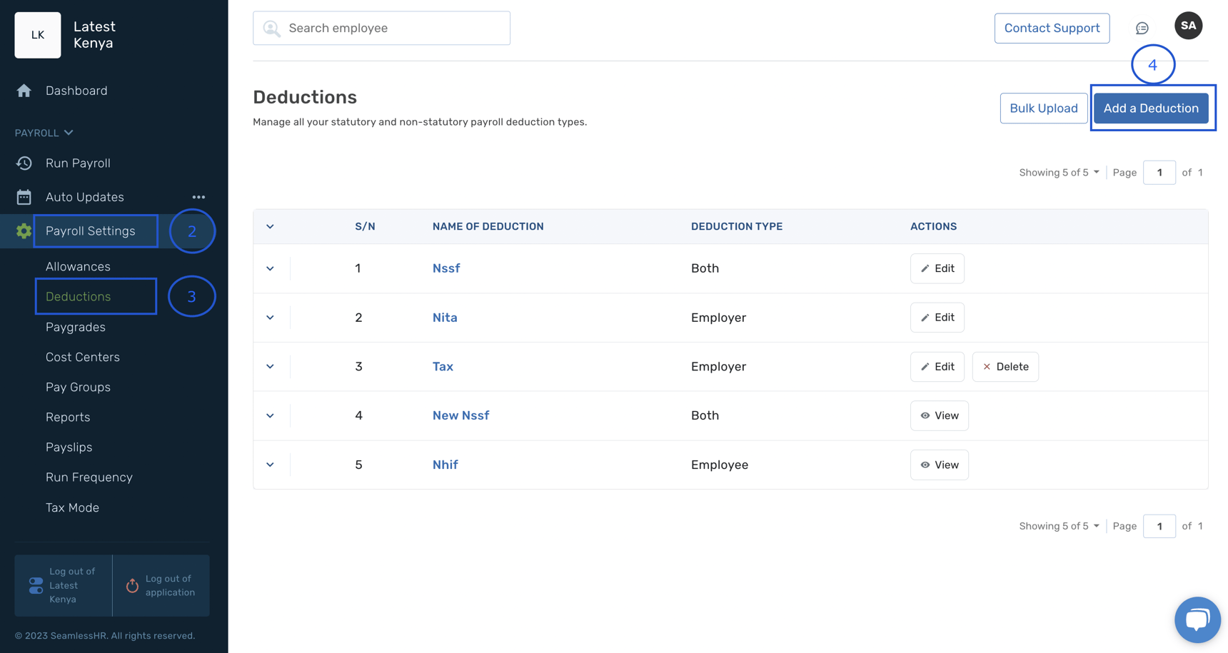 How to Create/Add a Deduction on SeamlessPayroll.