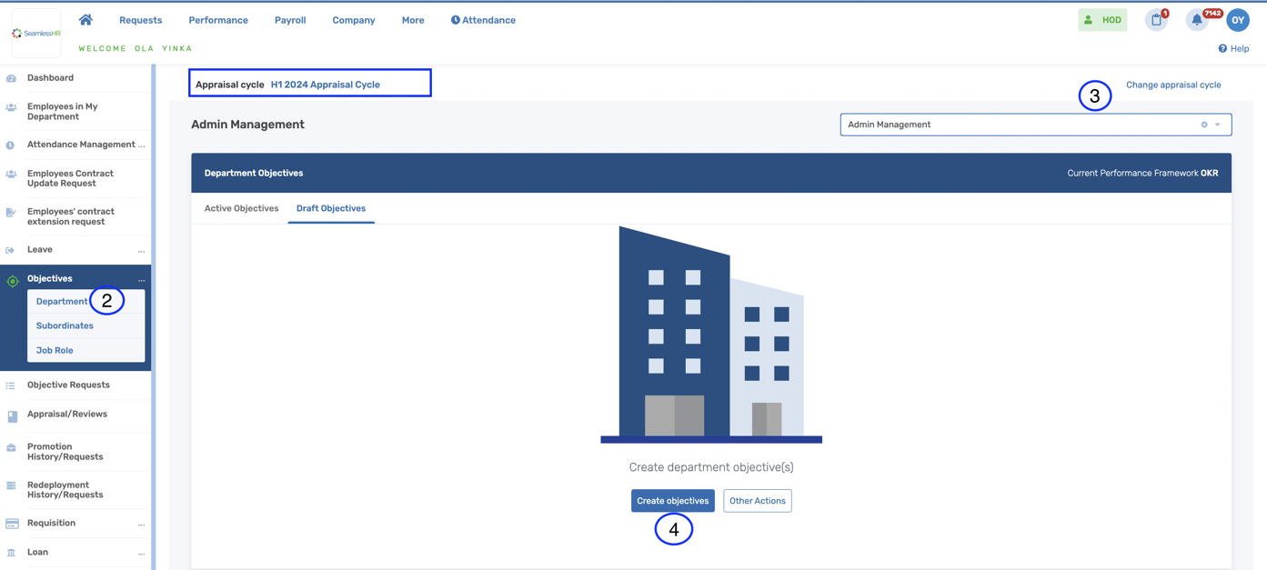 How to set up departmental objectives