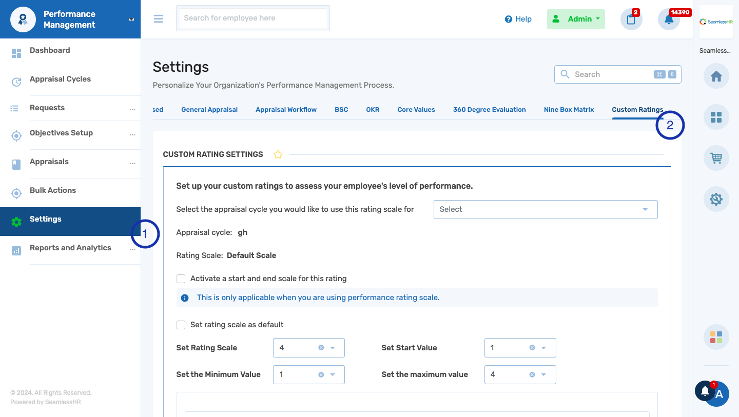 How To Set Up Custom Ratings On SeamlessPerformance