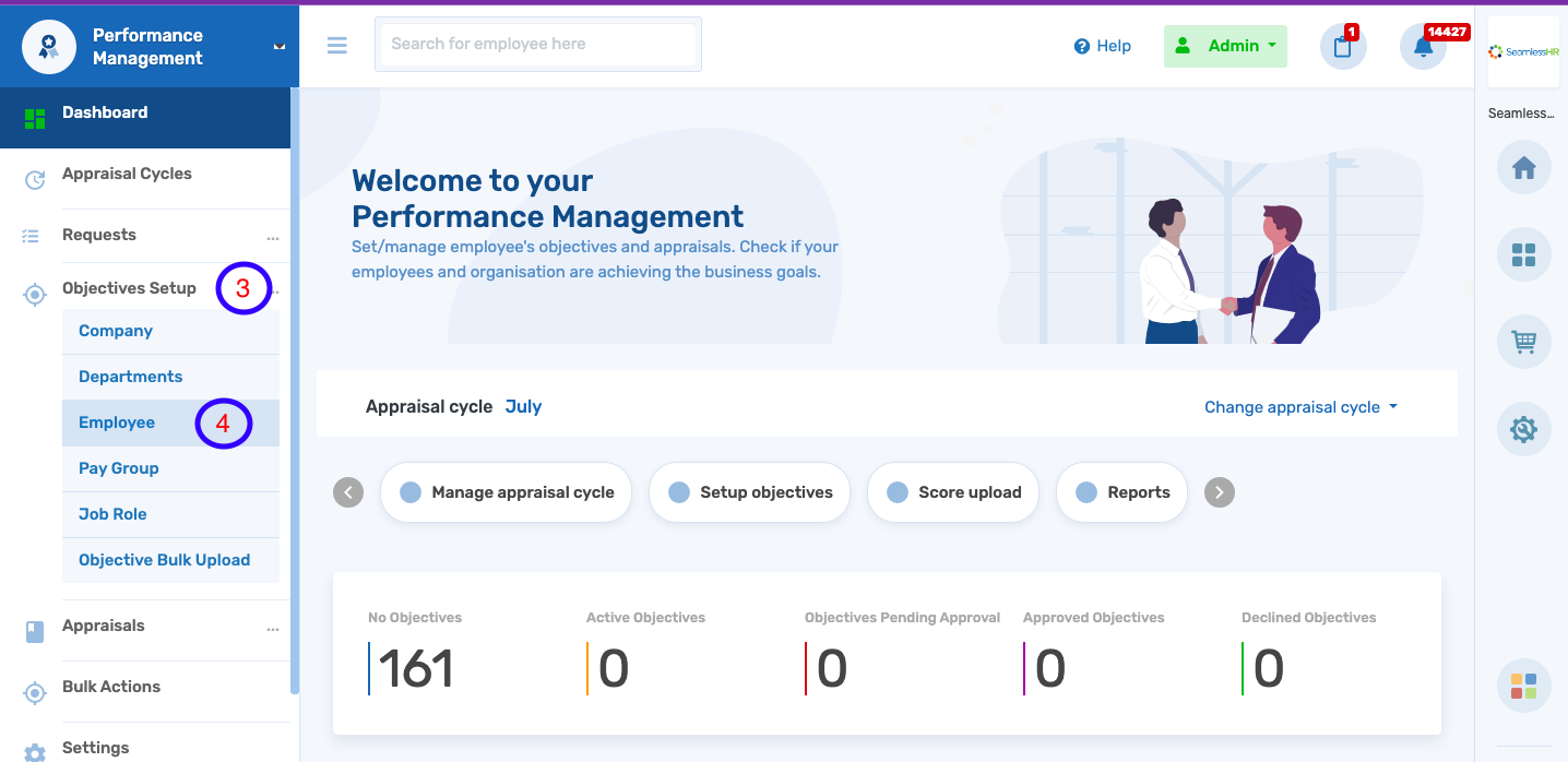 How To Delete An Employee's Objectives As An Admin