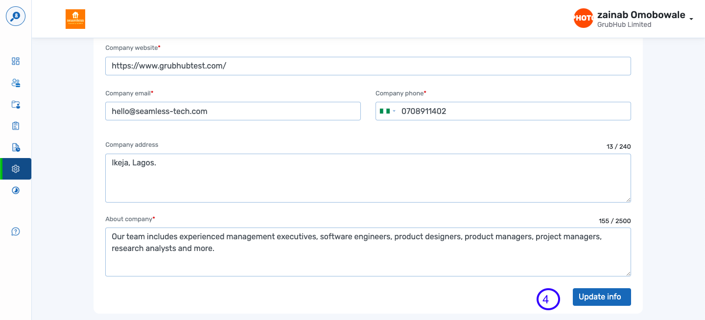 How To Edit Company Information On SeamlessHR RMS