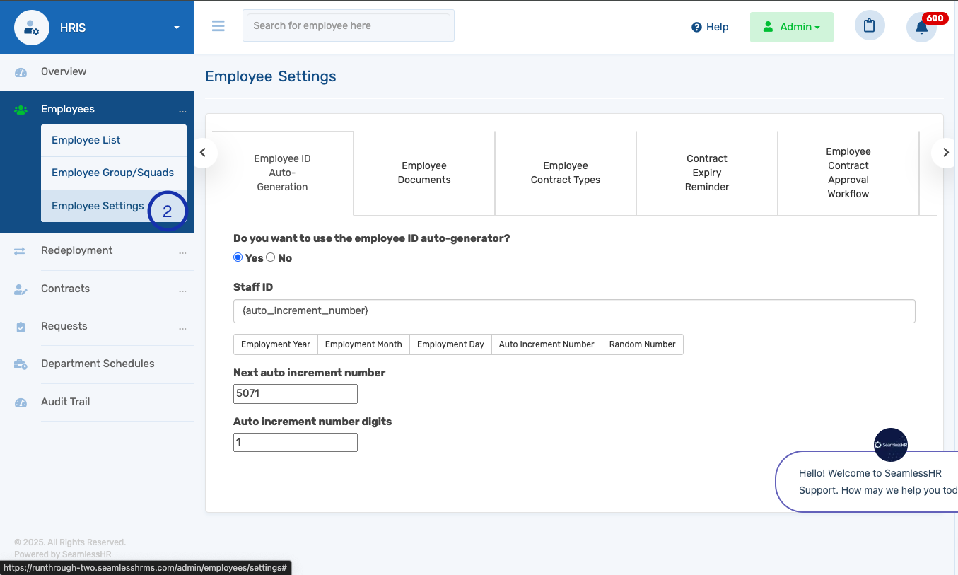 Employee Setting - Employee ID Auto- Generation