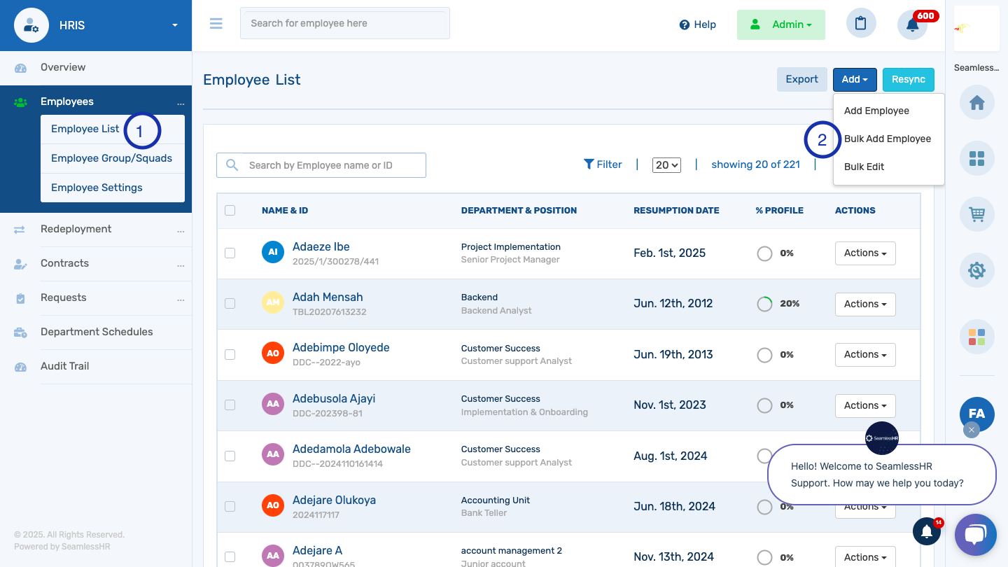 How to bulk edit or bulk update employee information