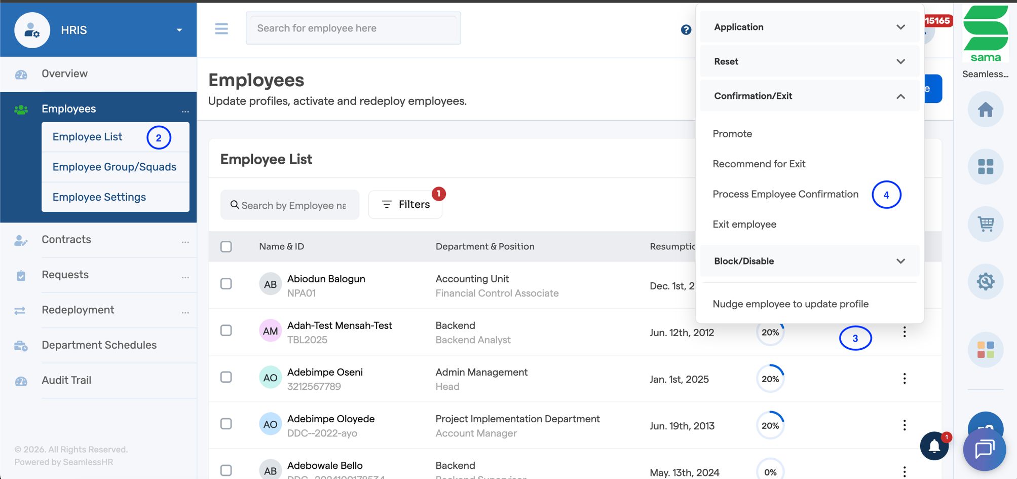 How to Add Existing Employees to a Confirmation Process