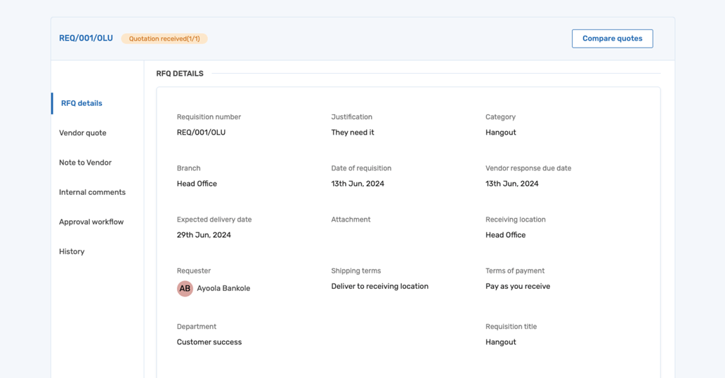 How To View Quotation Received