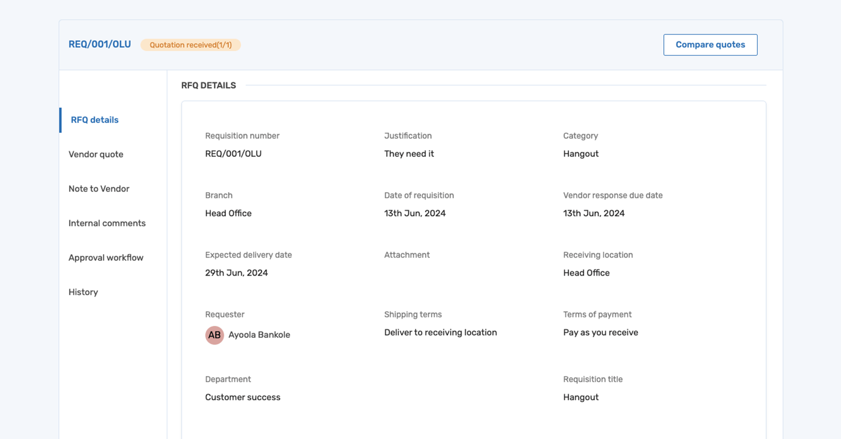 How To View Quotation Received