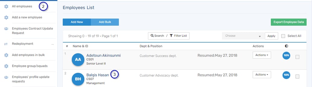 How to update an employee contract
