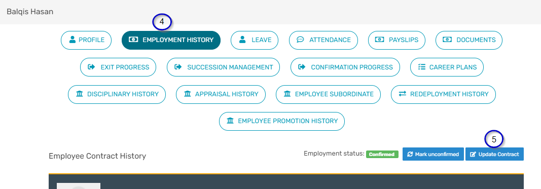How to update an employee contract